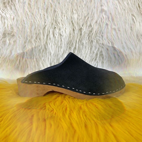 Unbranded | Shoes | Vintage Y2k Navy Blue Suede Wooden Clogs | Poshmark